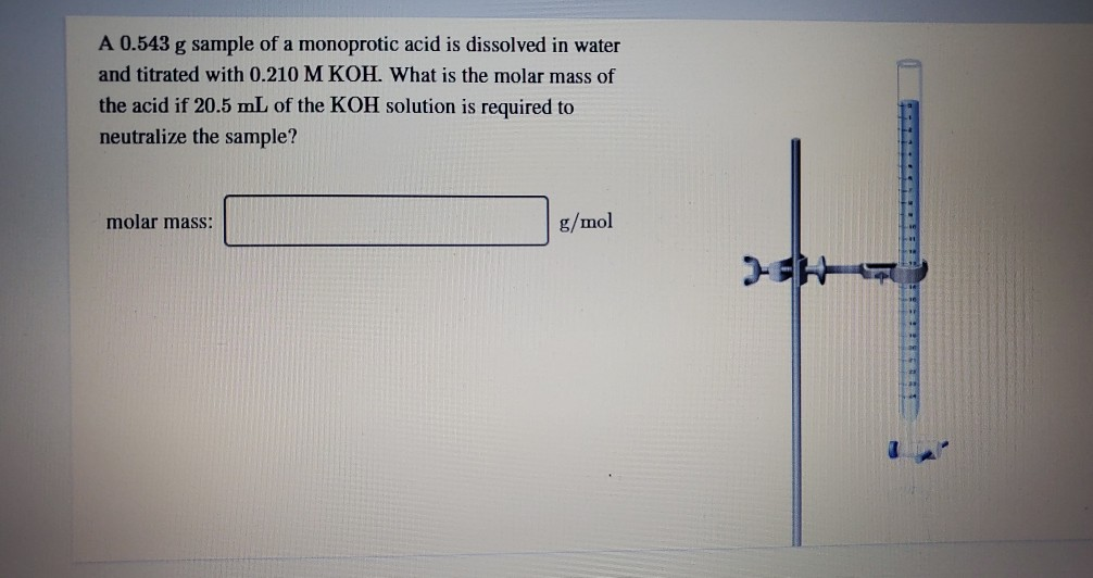 Solved A 0.543 g sample of a monoprotic acid is dissolved in | Chegg.com