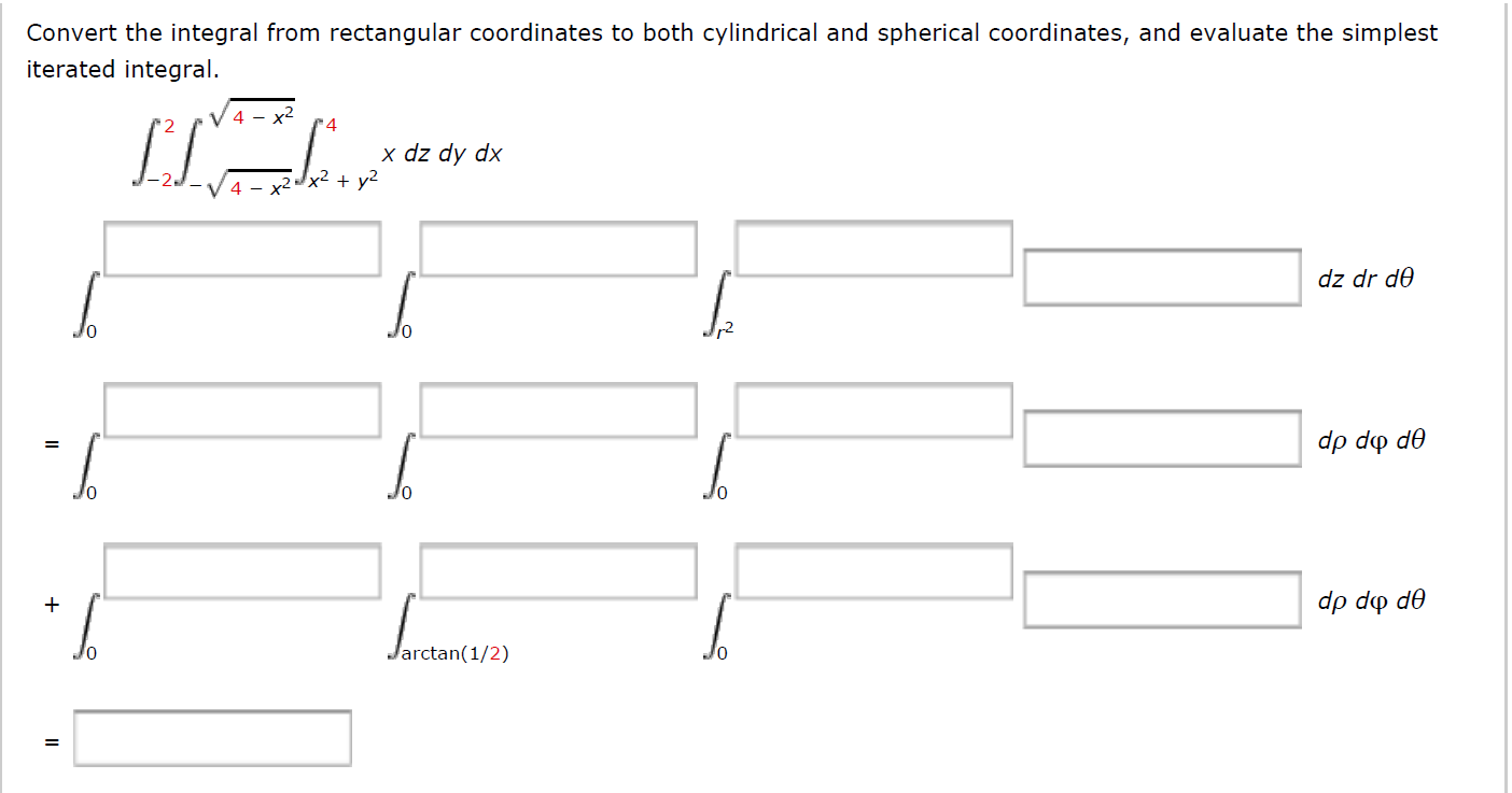 Solved Convert The Integral From Rectangular Coordinates To 5432