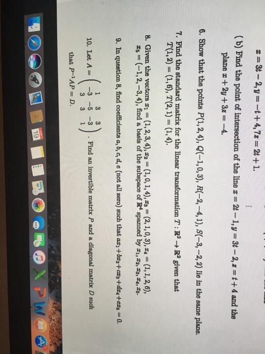 Solved (b) Find the point of intersection plane x + | Chegg.com