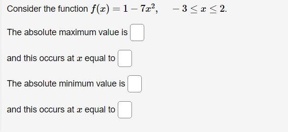 Solved Consider the function f(x)=1−7x2, The absolute | Chegg.com