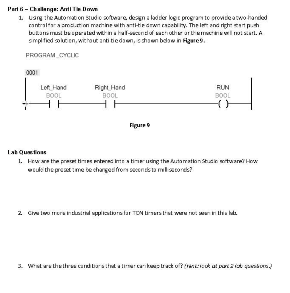 Part 6 Challenge: Anti Tie-Down Using the Automation | Chegg.com