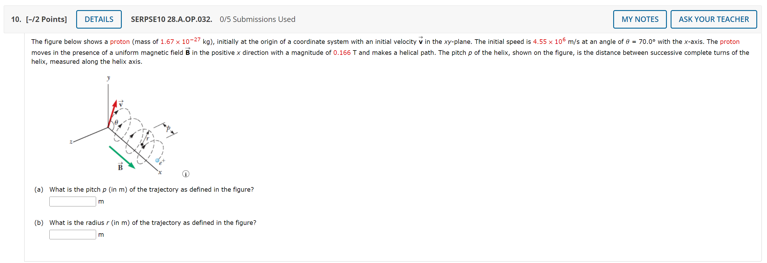 Solved helix, measured along the helix axis. (a) What is the | Chegg.com