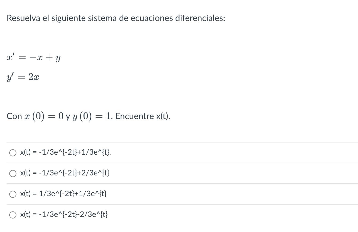 Solved Resuelva el siguiente sistema de ecuaciones | Chegg.com