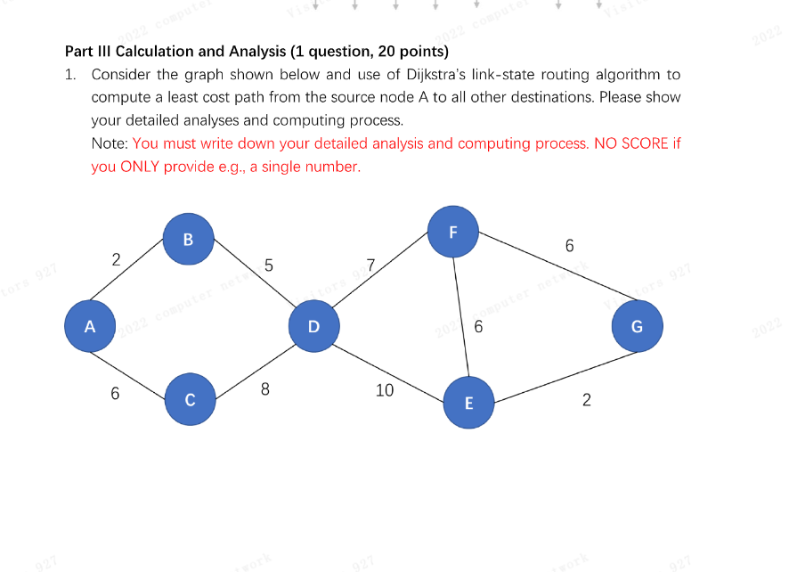 Solved Part III Calculation and Analysis (1 question, 20 | Chegg.com