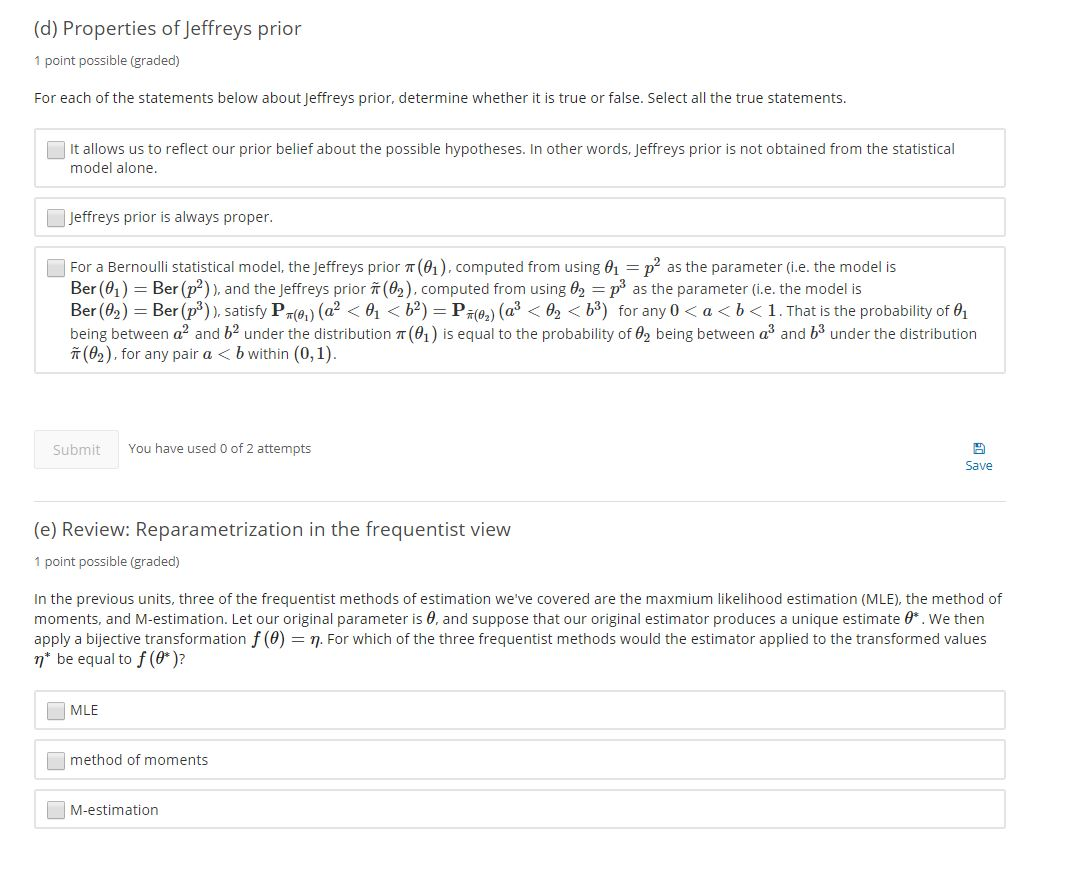 3. Jeffreys prior Bookmark this page Note: An extra | Chegg.com
