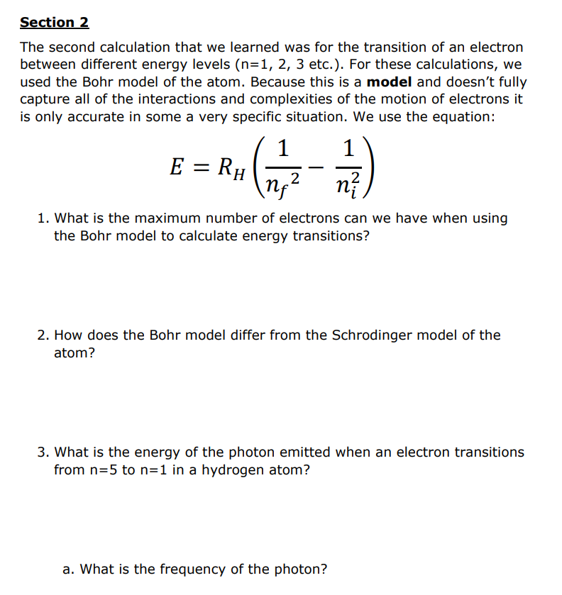 Solved Section 2The second calculation that we learned was | Chegg.com