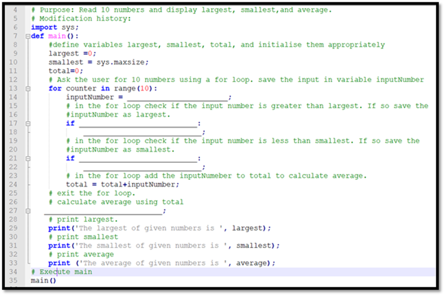 Solved Fill in the blanks in the following code. Line | Chegg.com