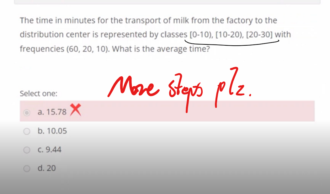 Solved The time in minutes for the transport of milk from | Chegg.com