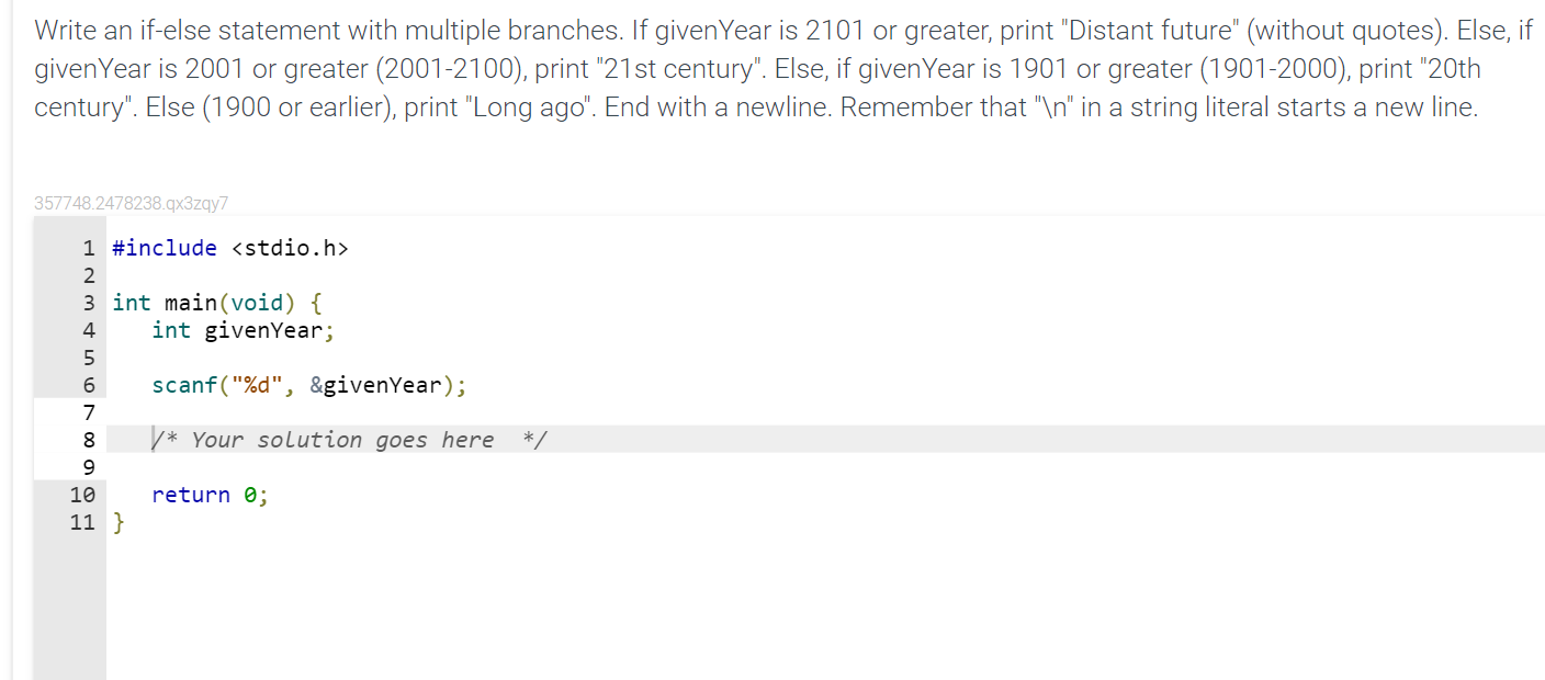 Solved Write An If else Statement With Multiple Branches If Chegg