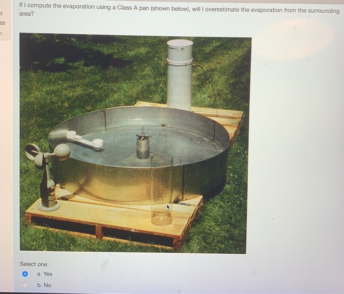 Solved f I compute the evaporation using a Class A pan | Chegg.com