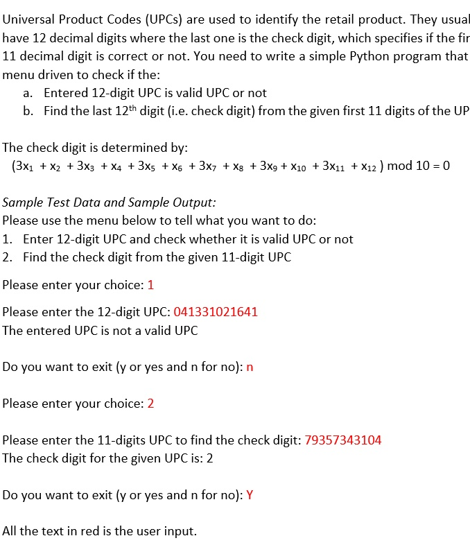 Solved Universal Product Codes (UPCs) are used to identify | Chegg.com