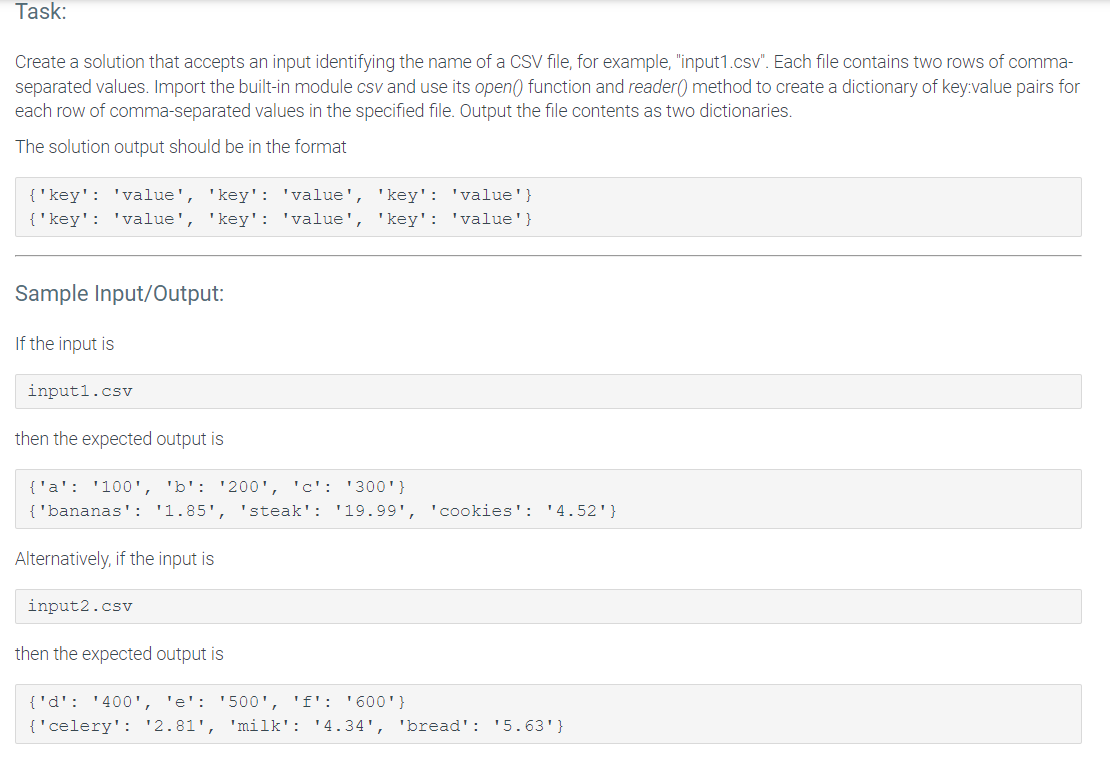 Solved Task: Create a solution that accepts an input | Chegg.com