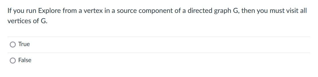 Solved If you run Explore from a vertex in a source | Chegg.com