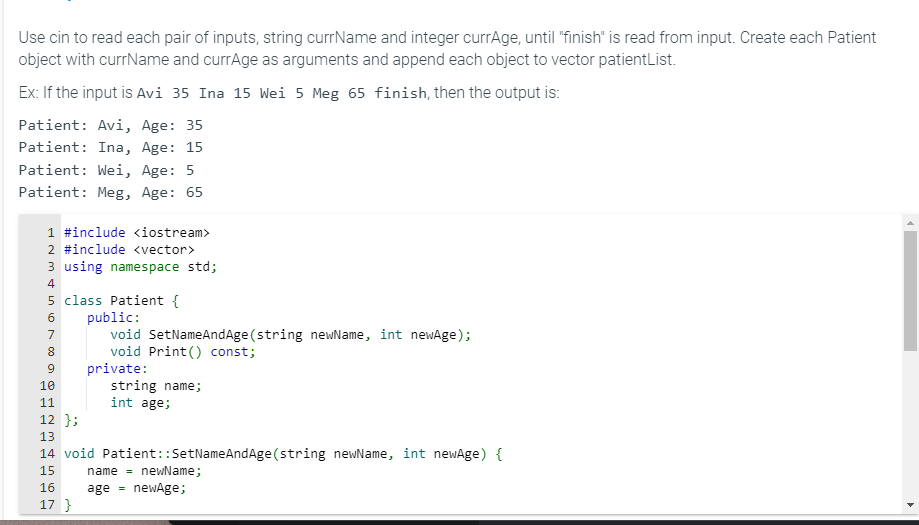 Solved Use cin to read each pair of inputs, string currName | Chegg.com