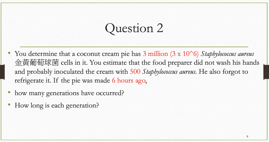 Solved Question 1 • What is the generation time of an | Chegg.com