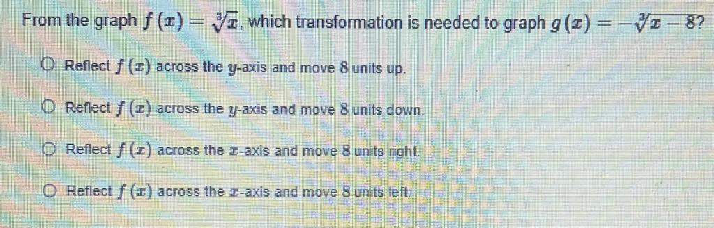 Solved Which of the following graphs represents f(x)=3x−3−3 | Chegg.com