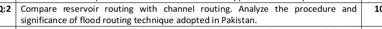 Solved 10 2:2 Compare reservoir routing with channel | Chegg.com