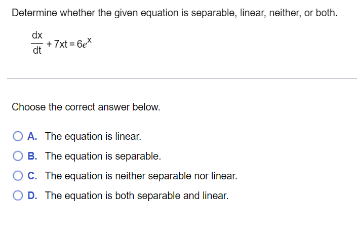 Solved Determine Whether The Given Equation Is Separable