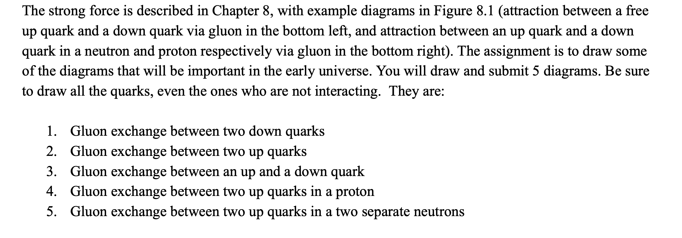The strong force is described in Chapter 8, with | Chegg.com