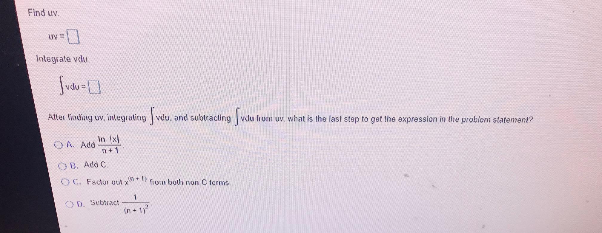 Solved Use integration by parts to derive the following | Chegg.com