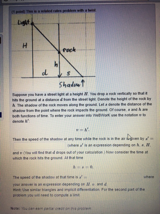 Solved This is a related rates problem with a twist. | Chegg.com