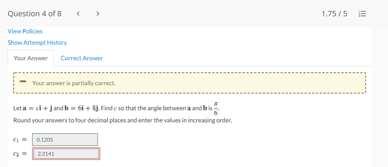 Solved Question 4 of 8 1.75/5 III View Policies Show Attempt | Chegg.com