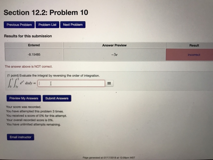 Solved Section 12.2: Problem 10 Previous Problem Problem | Chegg.com