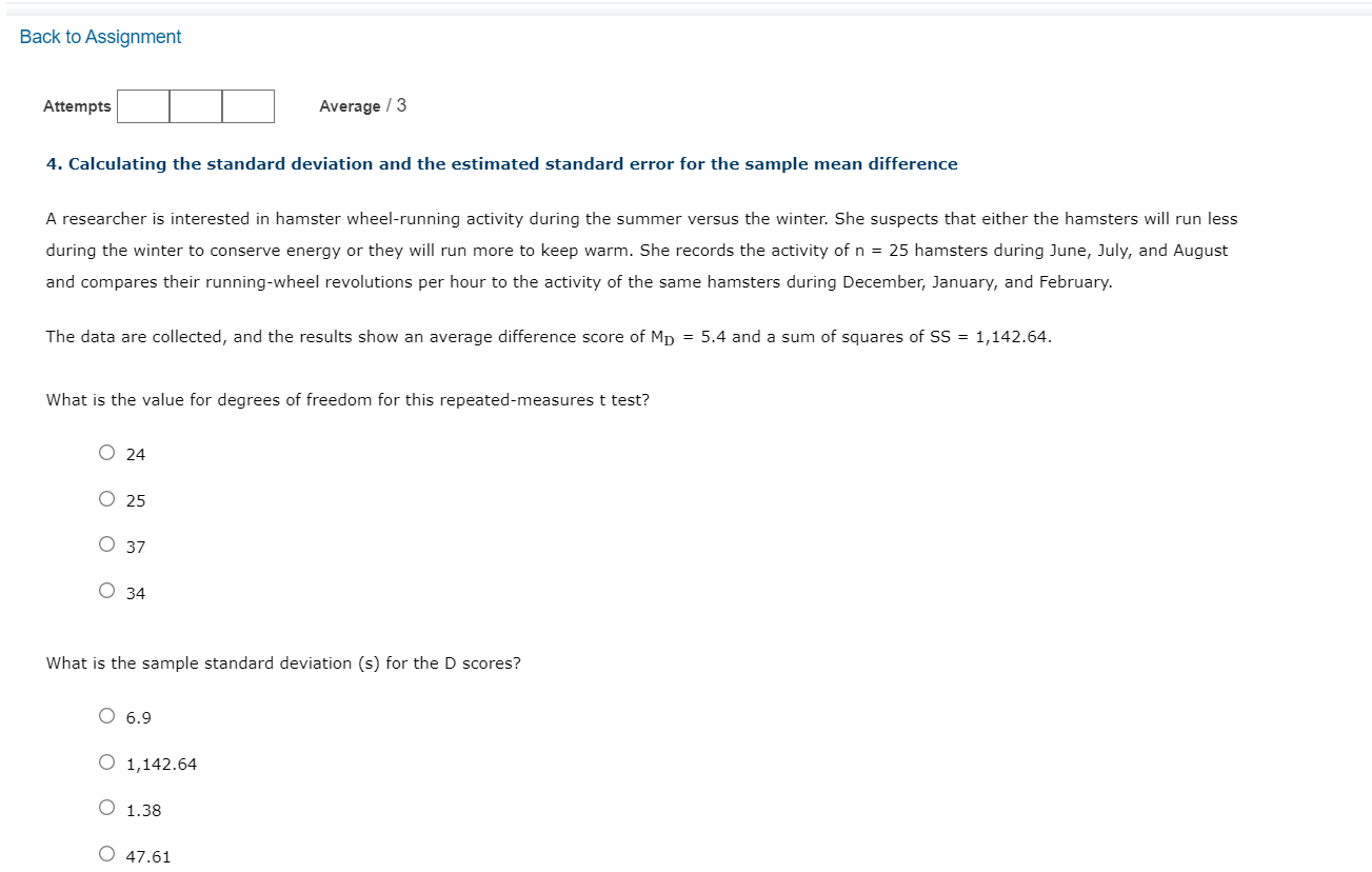 Solved Back to Assignment Attempts Average/3 4. Calculating | Chegg.com
