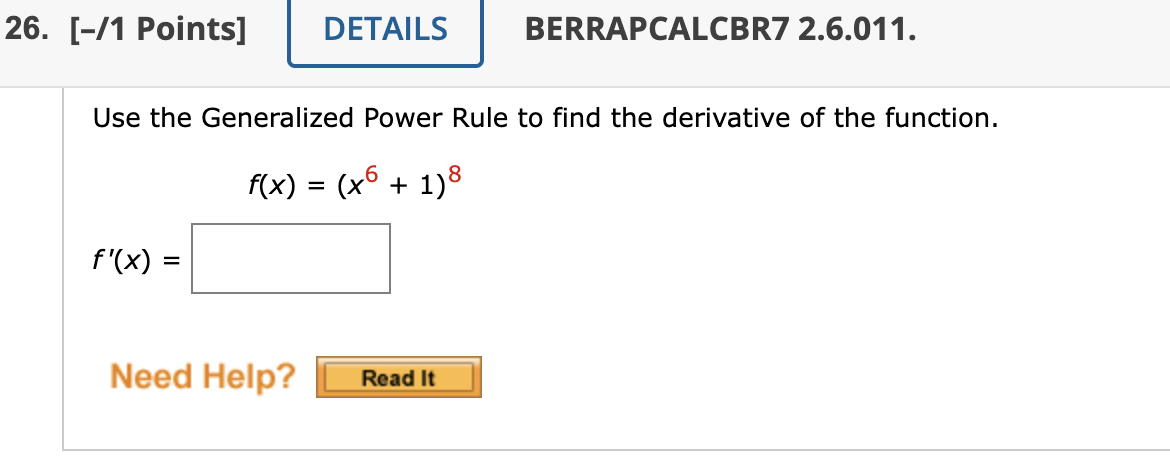 Solved Use the Generalized Power Rule to find the derivative | Chegg.com