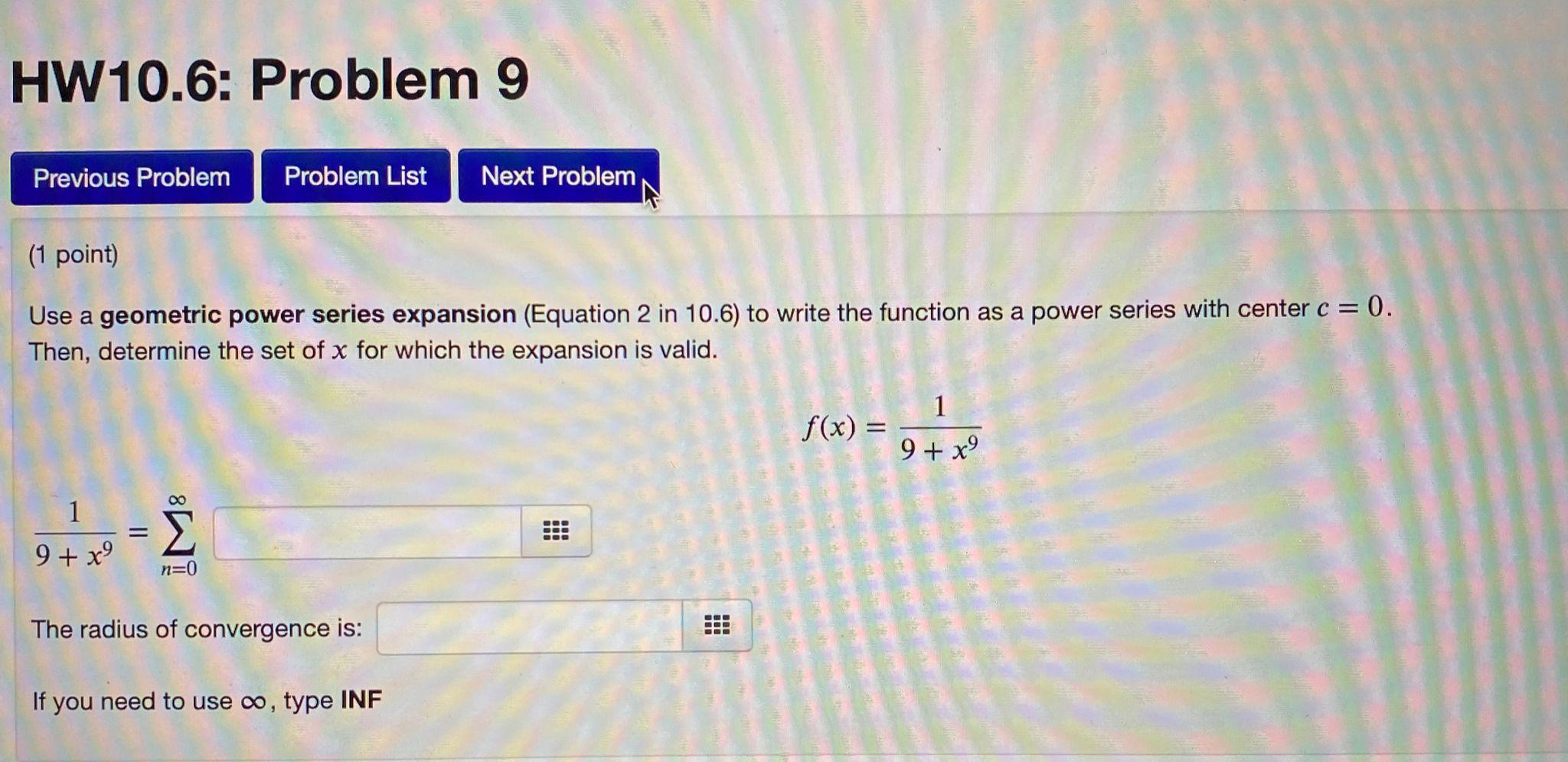 Solved HW10.6: Problem 9 Previous Problem Problem List Next | Chegg.com