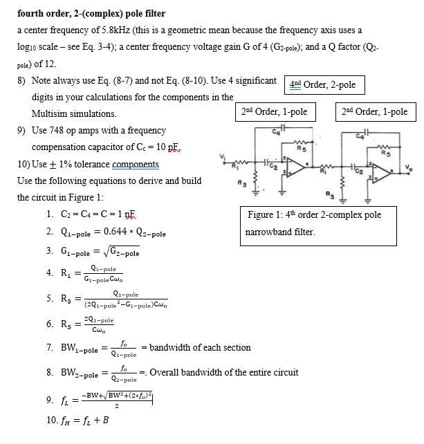 Solved fourth order, 2-complex) pole filter a center | Chegg.com