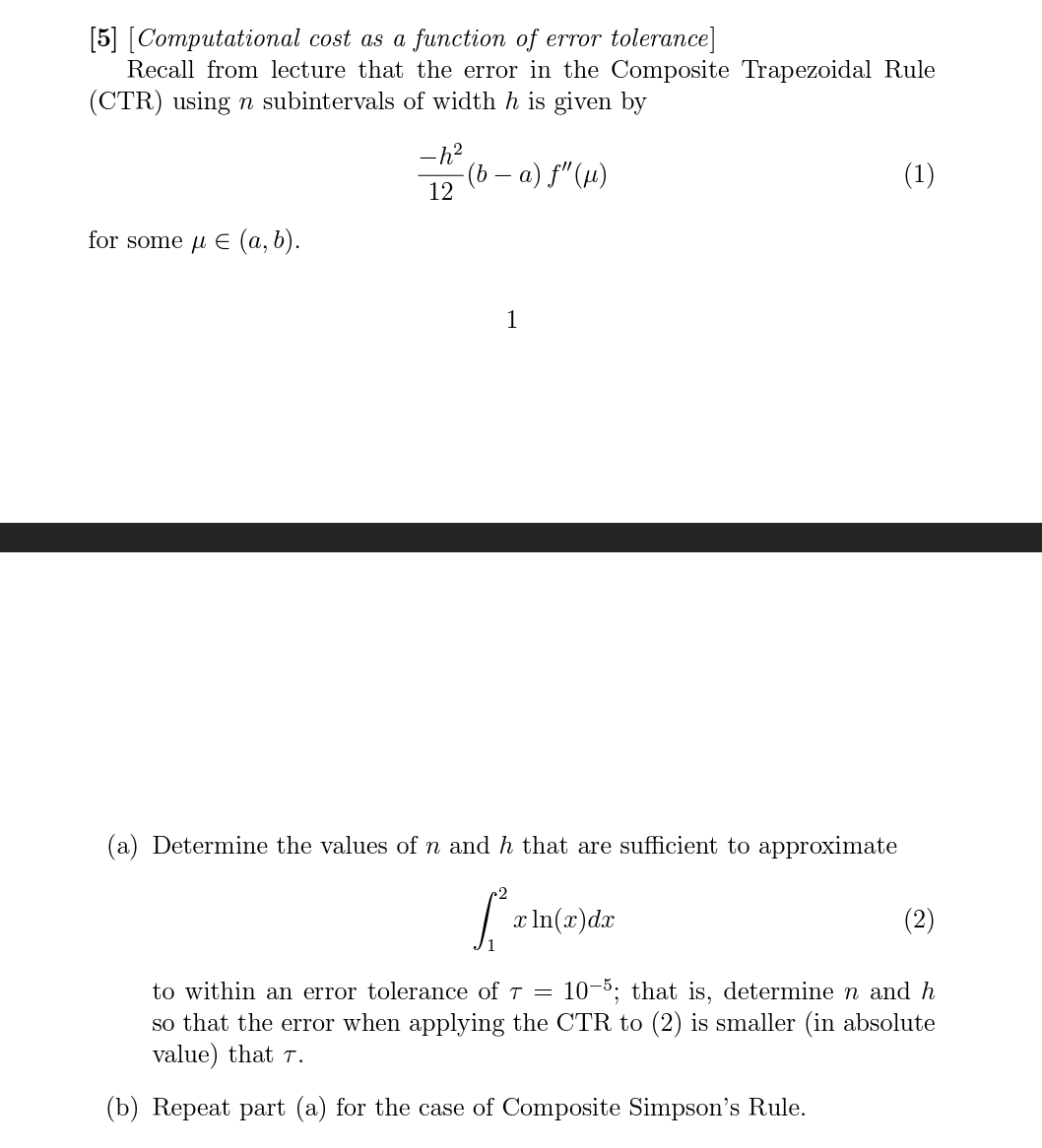 Solved [5] [Computational cost as a function of error | Chegg.com