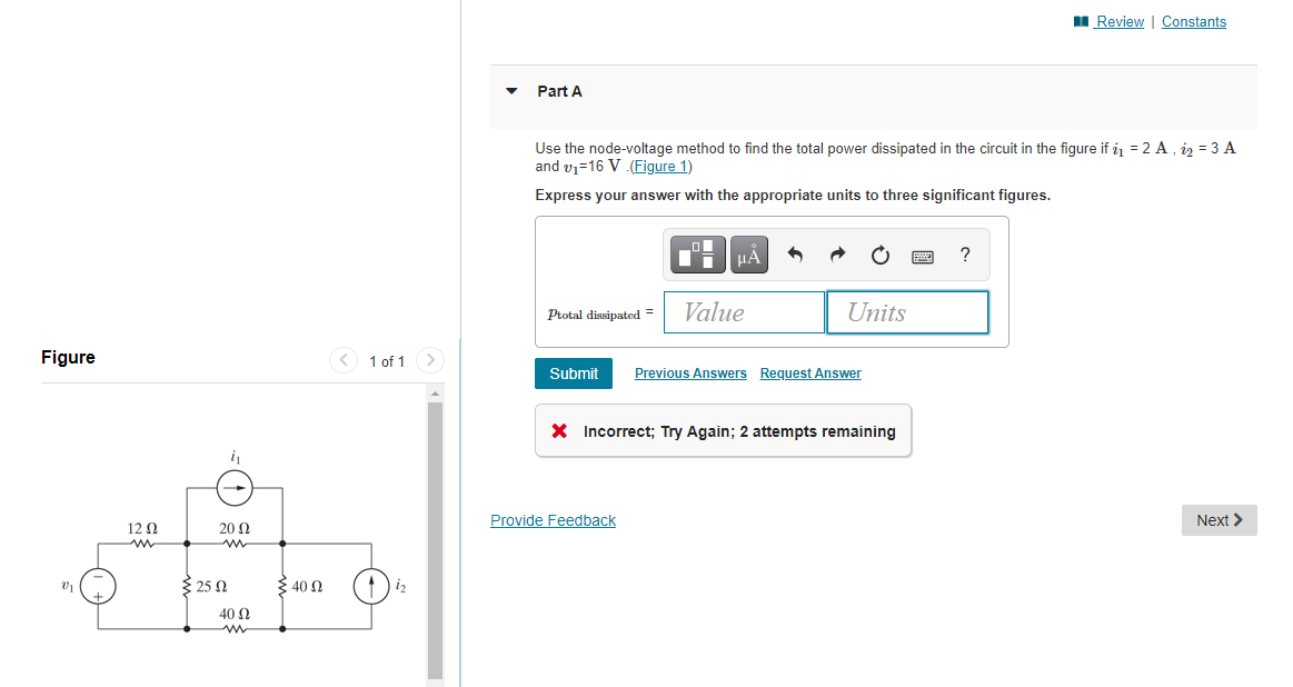 Solved Review Constants Part A Use the node-voltage method | Chegg.com