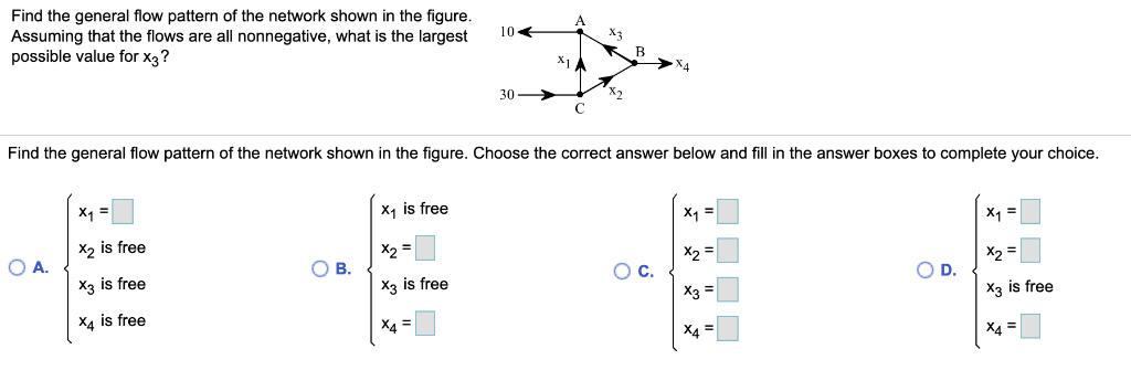 Solved Find the general flow pattern of the network shown in | Chegg.com
