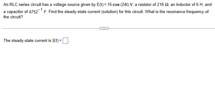Solved An RLC series circuit has a voltage source given by | Chegg.com