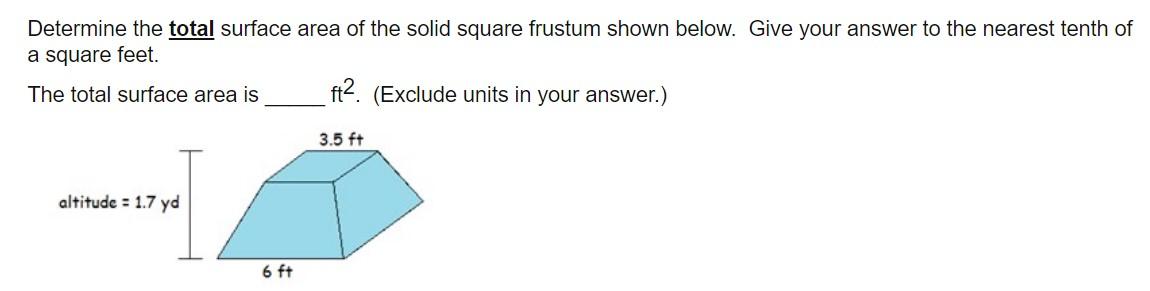 Solved Determine the total surface area of the solid square | Chegg.com