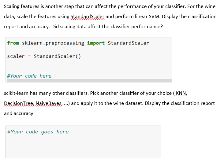 Scikit Learn, Classification and Clustering SVM on | Chegg.com