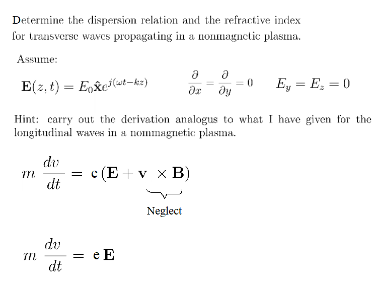 Solved Determine the dispersion relation and the refractive | Chegg.com