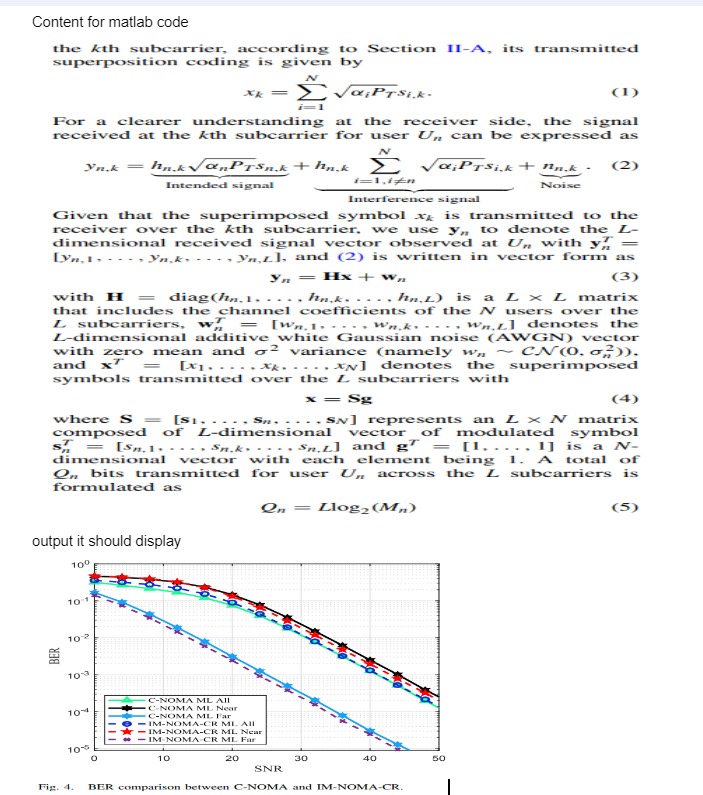 Solved Fig. 4. ﻿BER comparison between C-NOMA and | Chegg.com