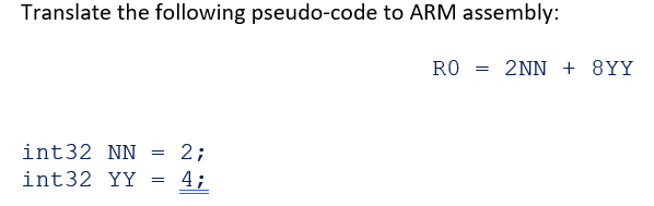 Solved Translate the following pseudo-code to ARM assembly: | Chegg.com