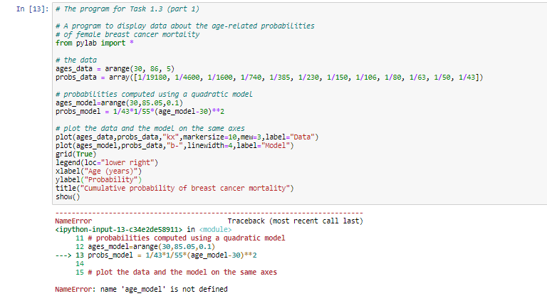 Solved Fix the error so it produces the grpah at the | Chegg.com