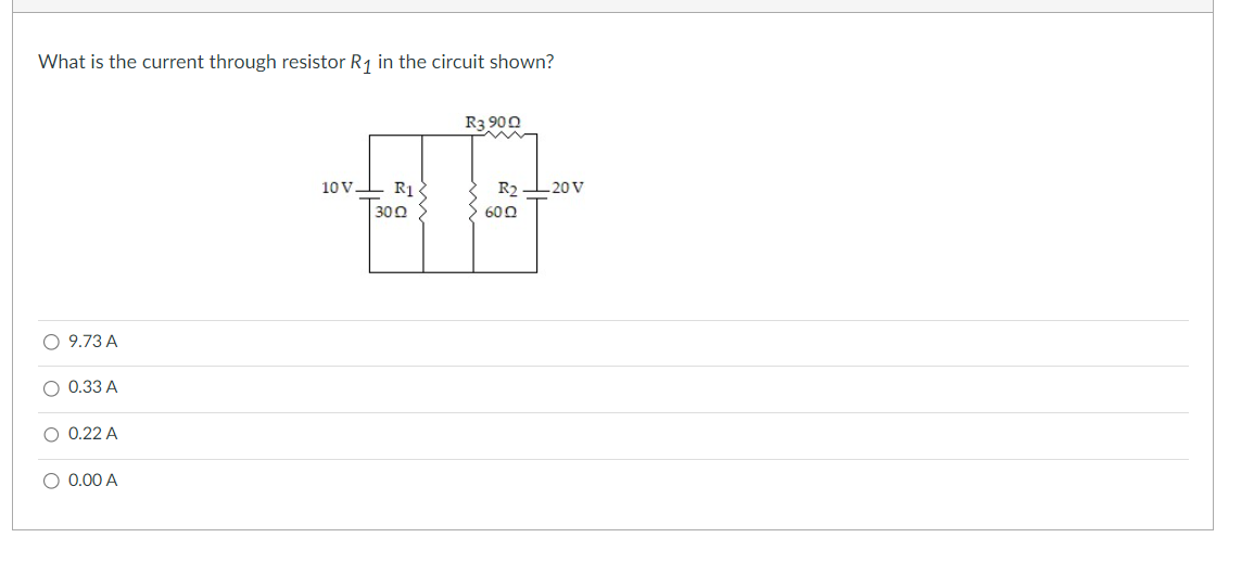 Solved What Is The Current Through Resistor R1 In The