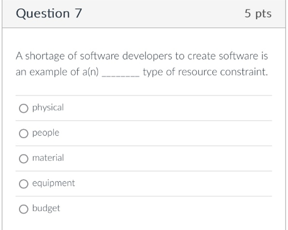 Solved Question 7A shortage of software developers to create | Chegg.com
