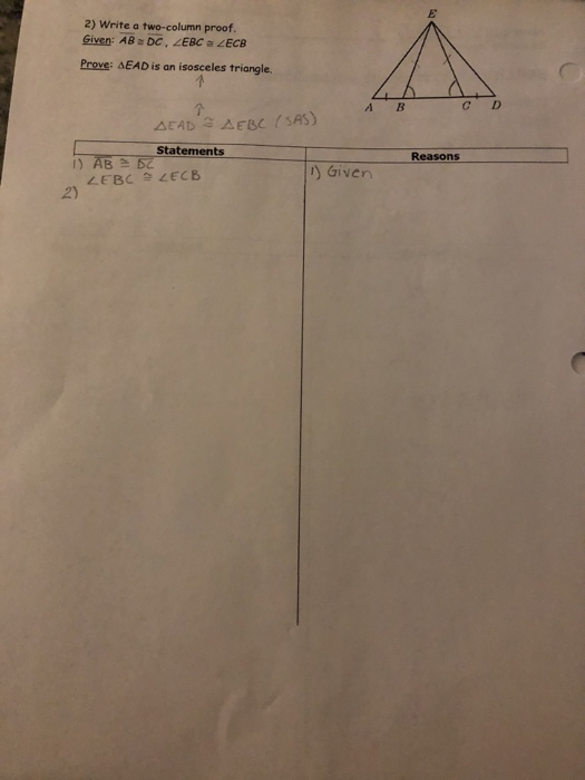 Solved 1) Write a two-column proof Given: CT AT, ST bisects | Chegg.com
