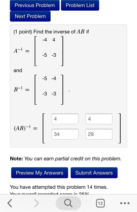 Solved Previous Problem Problem List Next Problem 1 Point 0501