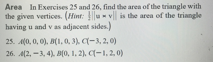 Solved Area In Exercises 25 and 26, find the area of the | Chegg.com