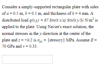 Consider a simply-supported rectangular plate with | Chegg.com