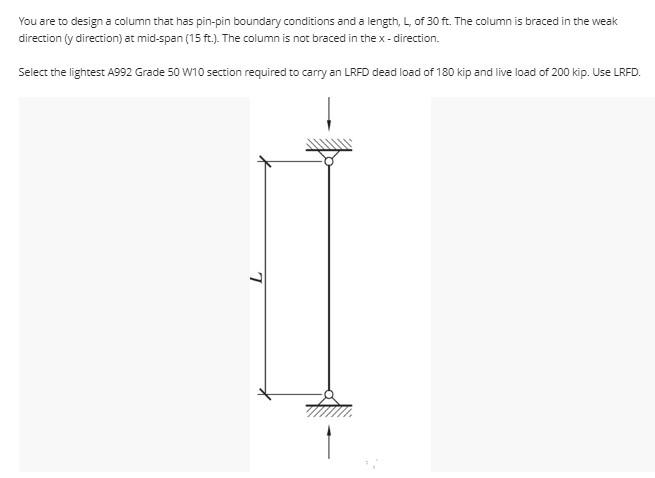 Solved You are to design a column that has pin-pin boundary | Chegg.com
