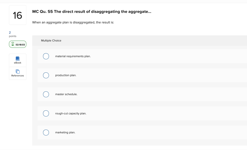 Solved MC Qu. 55 The direct result of disaggregating the | Chegg.com