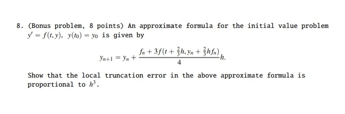 Solved 8. (Bonus problem, 8 points) An approximate formula | Chegg.com